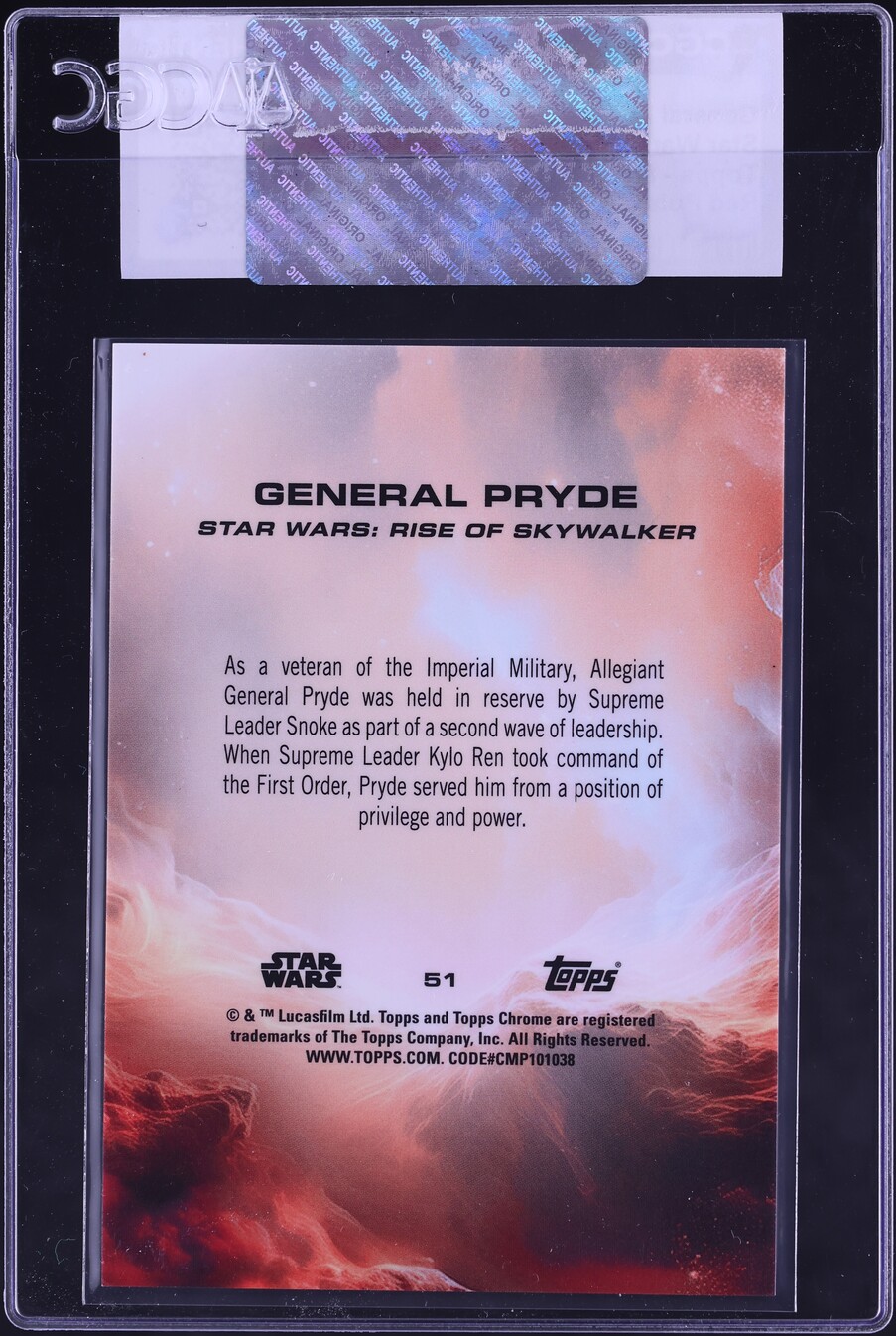 2025 Topps Chrome Star Wars Red Pulsar Refractor General Pryde 1/5 #51 ...