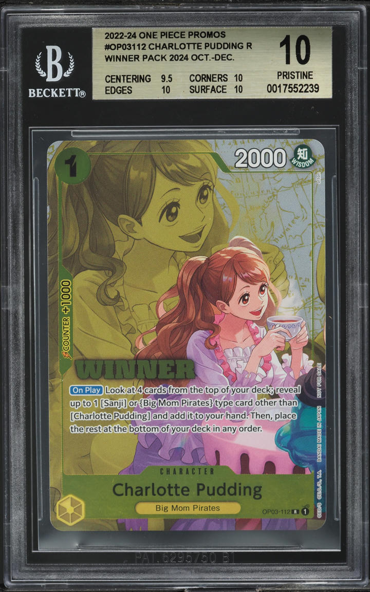 2022 One Piece Promo Winner Pack Charlotte Pudding #OP03-112 BGS 10 ...