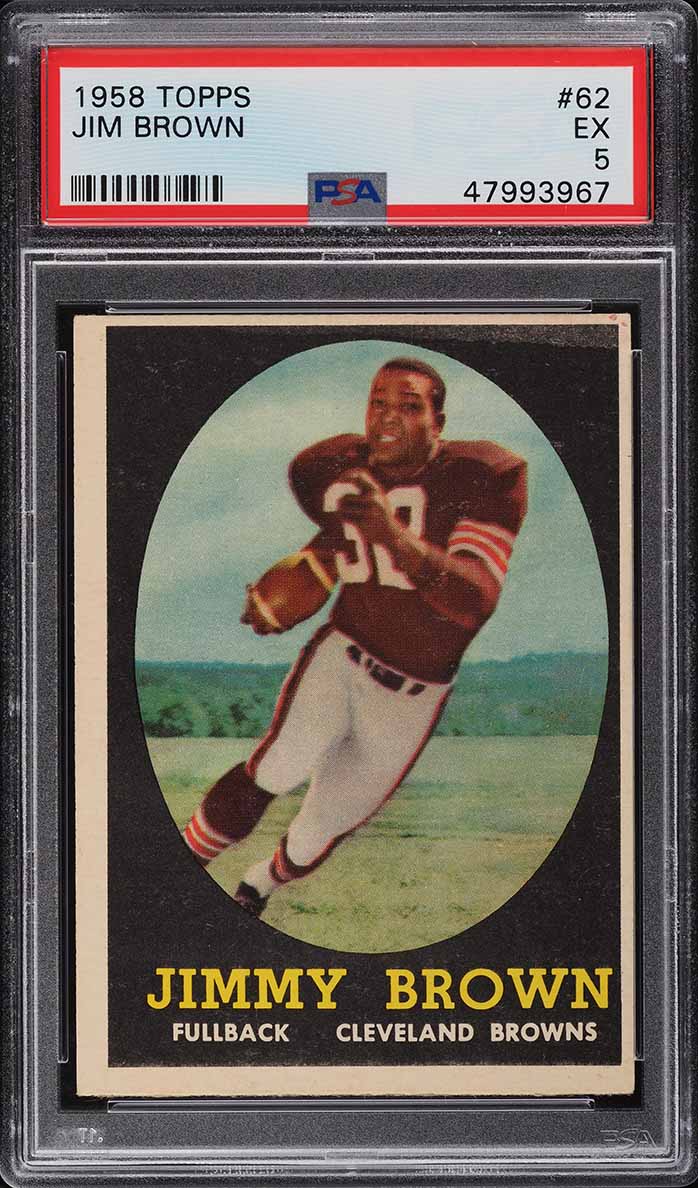 1958 Topps Football Jim Brown ROOKIE #62 PSA 5 EX on Fanatics Collect