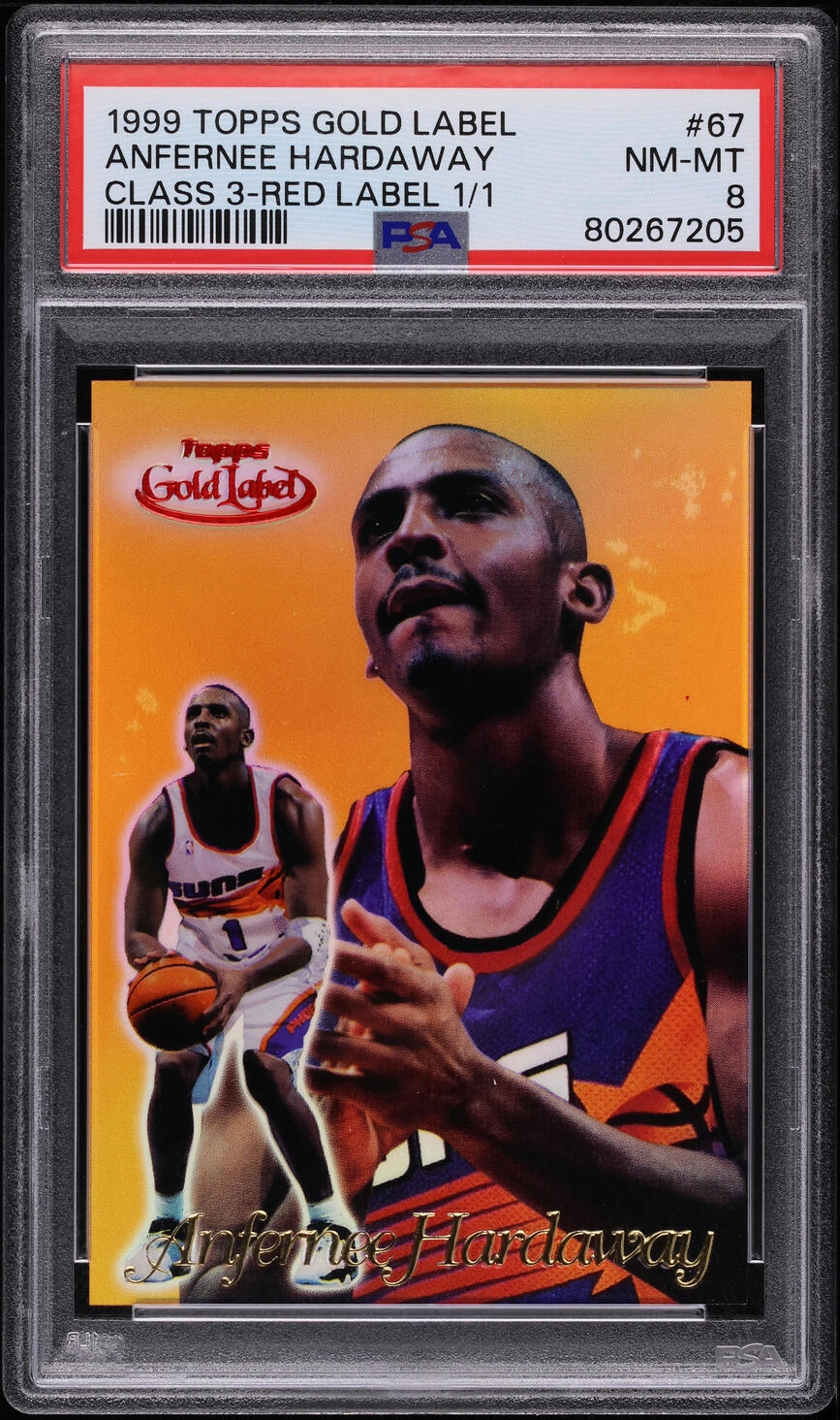 1999 Topps Gold Label Class 3 Red Label Anfernee Hardaway 1/1 #67 PSA 8 ...