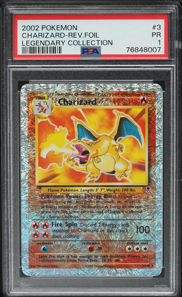2002 Pokemon Legendary Collection Reverse Holo Charizard #3 PSA 1 PR on ...