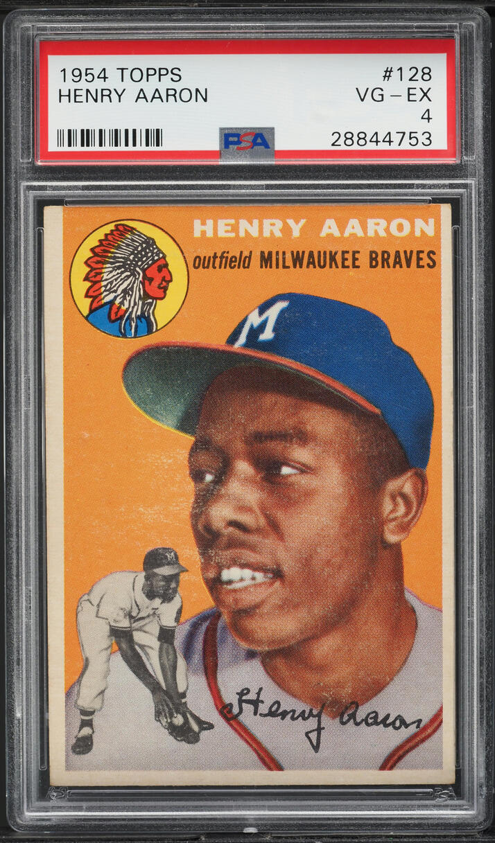 1954 Topps Hank Aaron ROOKIE #128 PSA 4 VGEX on Fanatics Collect
