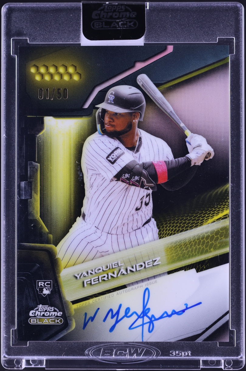 2026 Topps Chrome Black Gold Refractor Yanquiel Fernandez ROOKIE AUTO 1 ...
