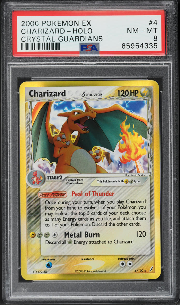 2006 Pokemon EX Crystal Guardians Holo Charizard #4 PSA 8 NM-MT on ...