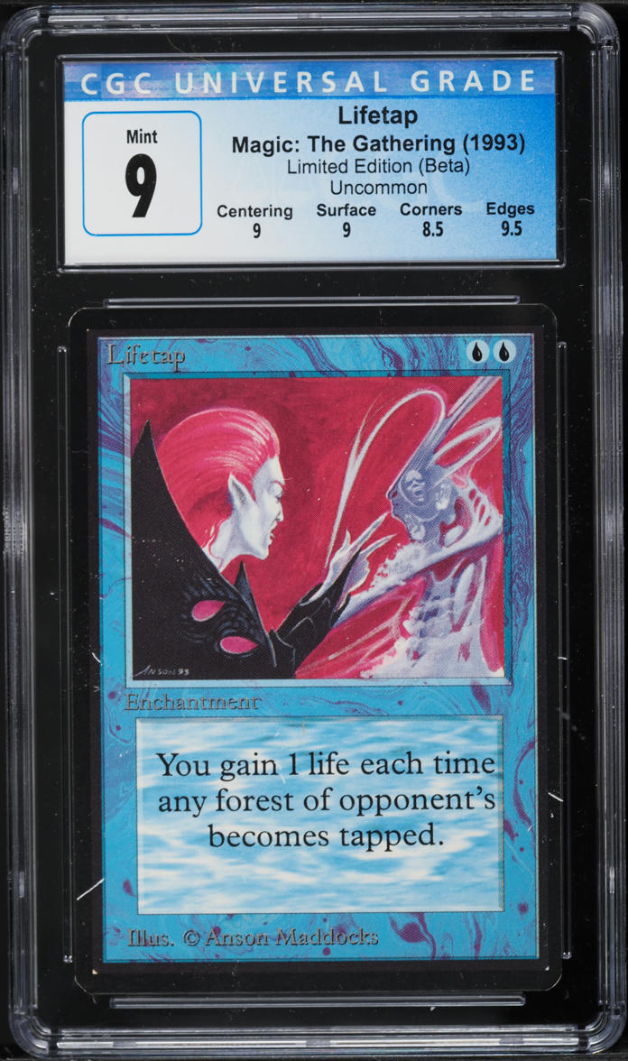 1993 Magic The Gathering MTG Beta Lifetap CGC 9 MINT on Fanatics Collect
