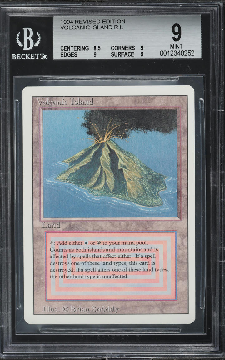 1994 Magic The Gathering MTG Revised Dual Land Volcanic Island BGS 9 ...