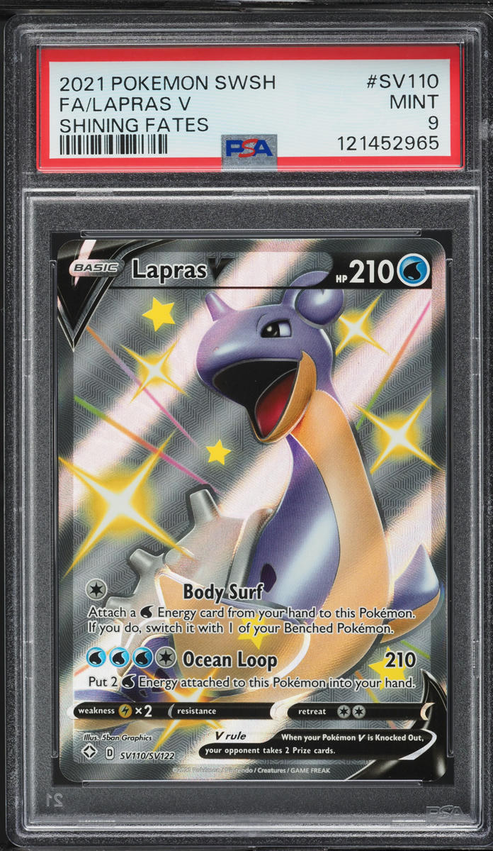 2021 Pokemon SWSH Shining Fates Full Art Shiny Lapras V #SV110 PSA 9 ...
