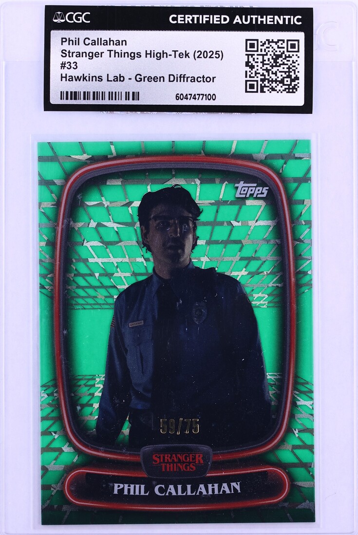 2025 Stranger Things High-Tek Lab Green Diffractor Phil Callahan /75 ...