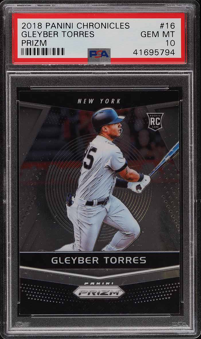 2018 Panini Chronicles Prizm Gleyber Torres ROOKIE RC #16 PSA 10 GEM MINT on Fanatics Collect
