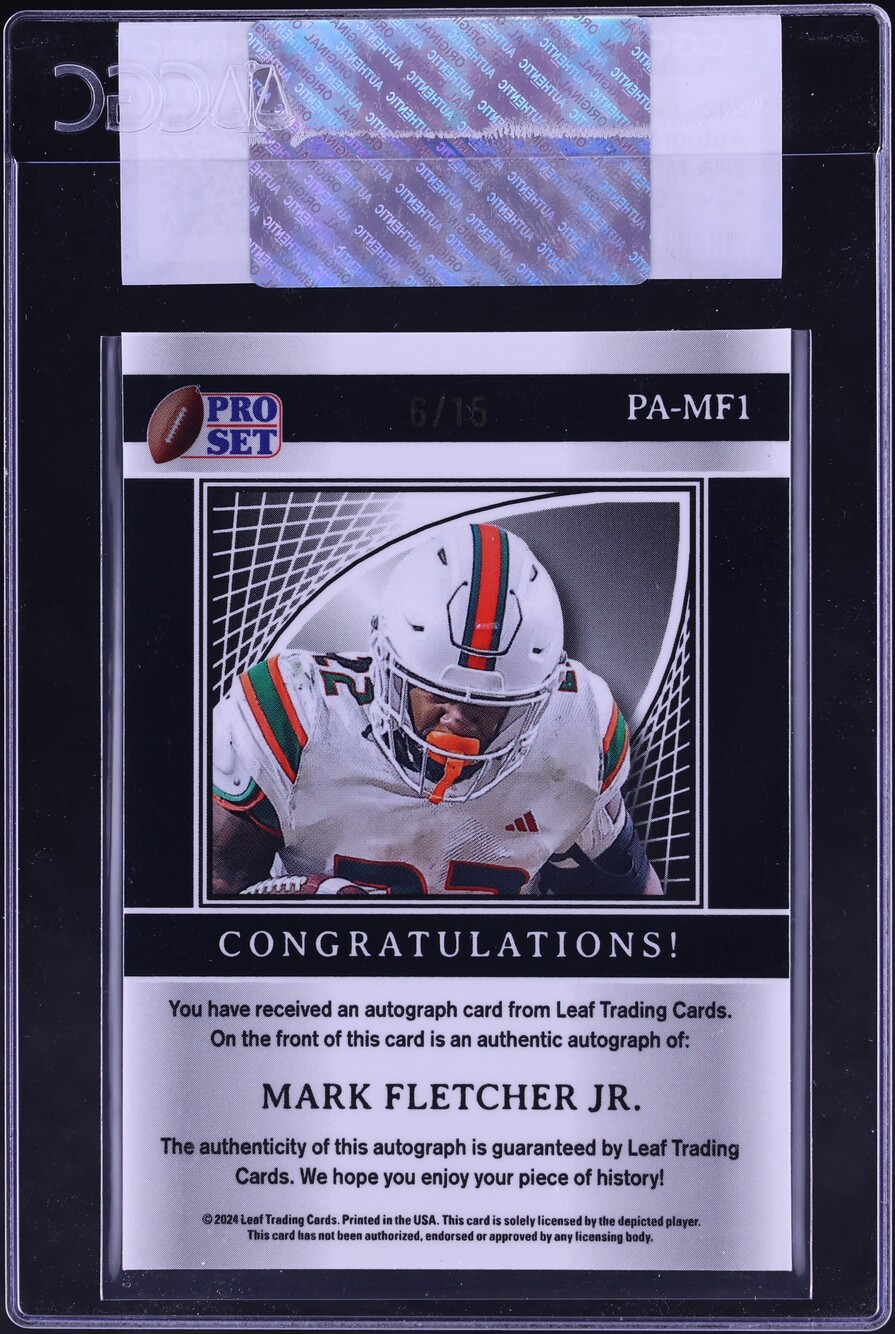 2024 Leaf Pro Set Metal Silver Crystal Mark Fletcher Jr. ROOKIE AUTO ...