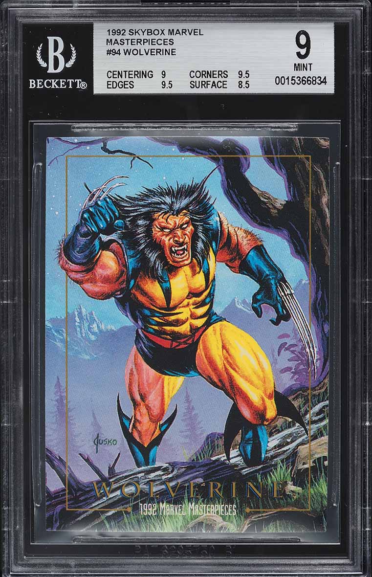 1992 Skybox Marvel Masterpieces Wolverine #94 BGS 9 MINT on Fanatics ...