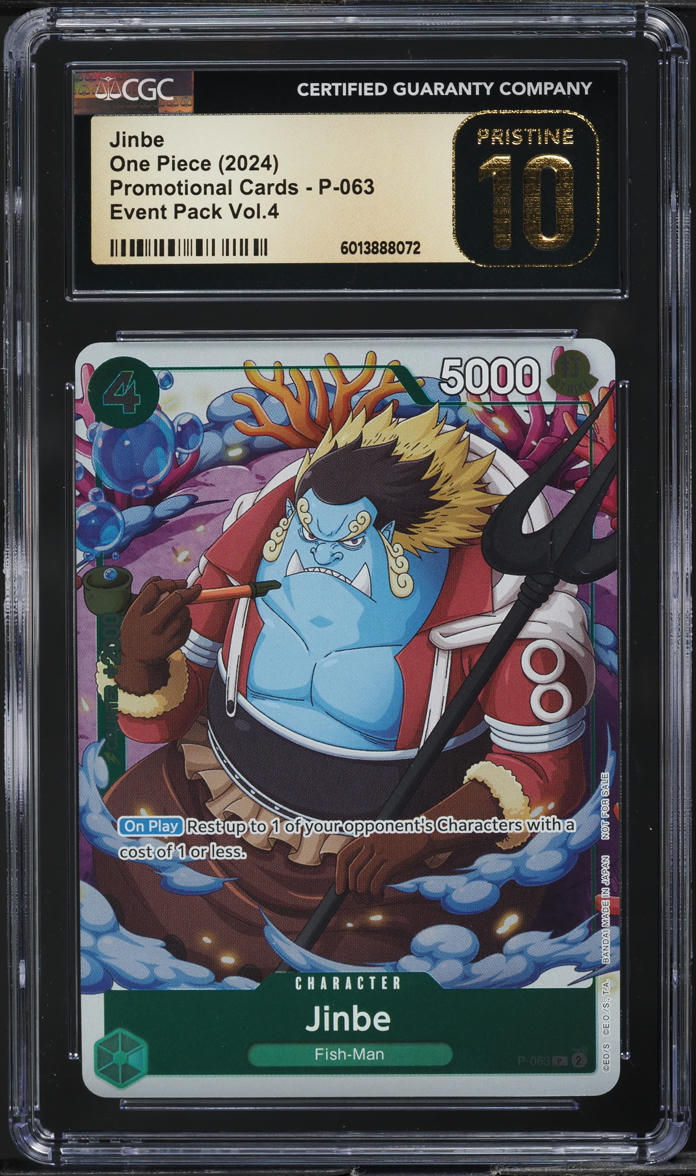 2024 One Piece Promo Event Pack Vol.4 Jinbe #P-063 CGC 10 PRISTINE on Fanatics Collect