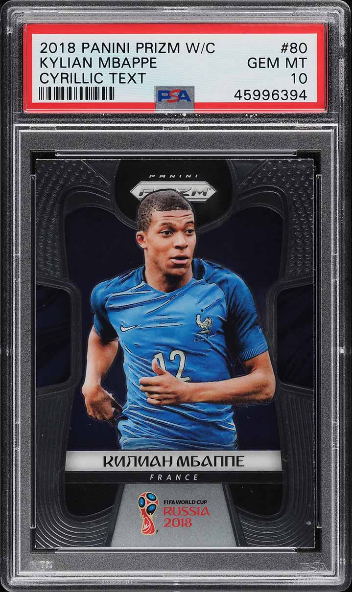 2018 Panini Prizm World Cup Cyrillic Text Kylian Mbappe SSP ROOKIE RC ...