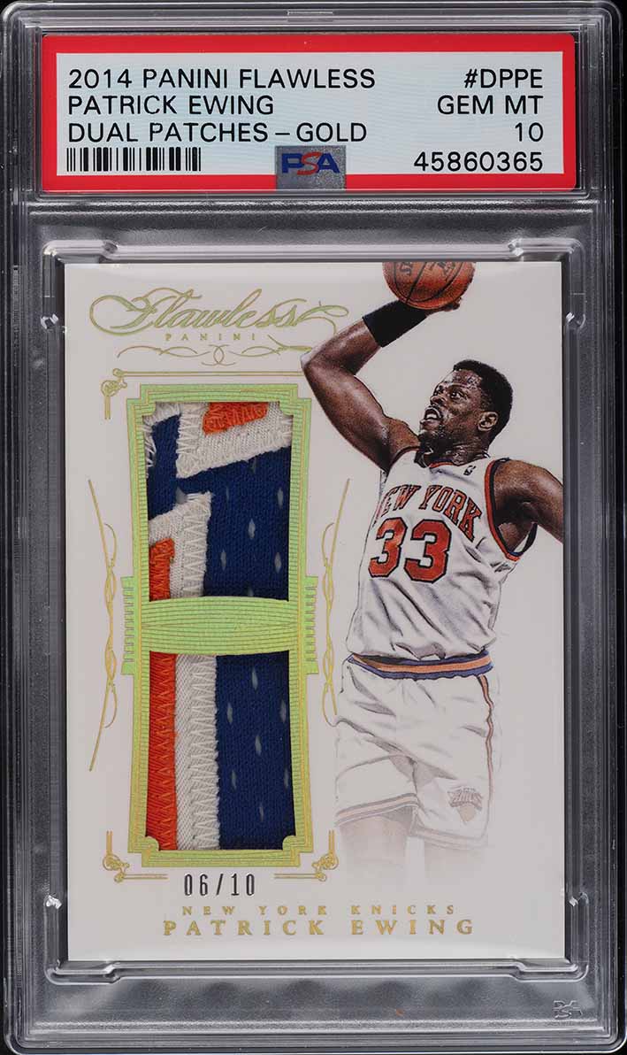 2014 Panini Flawless Dual Gold Patrick Ewing PATCH /10 #DPPE PSA 10 GEM ...