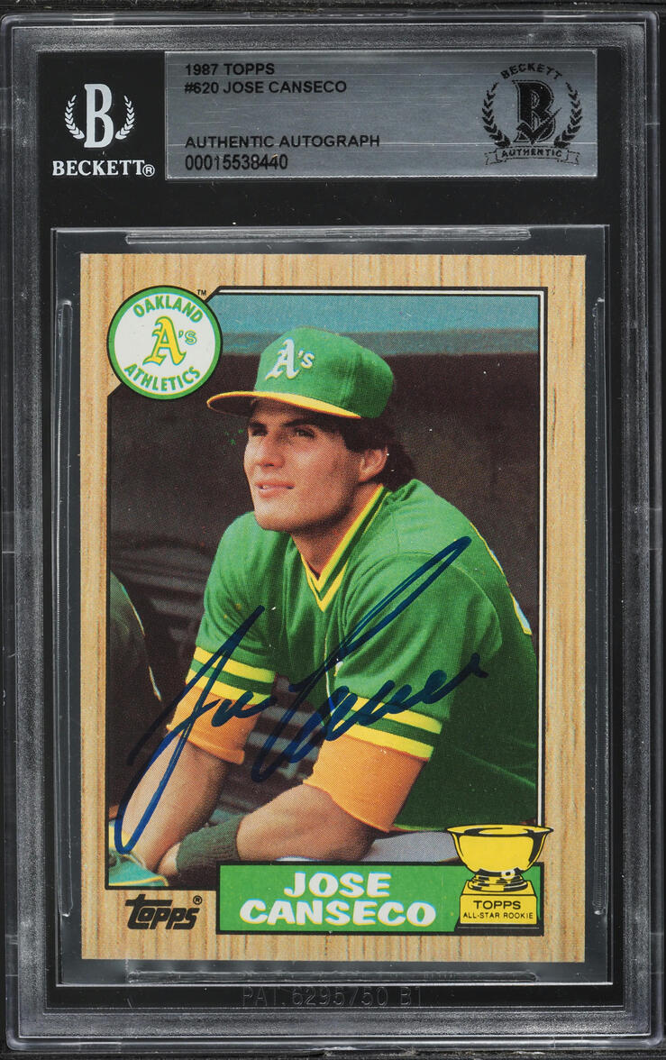 1987 Topps Jose Canseco ROOKIE AUTO #620 BGS AUTH on Fanatics Collect