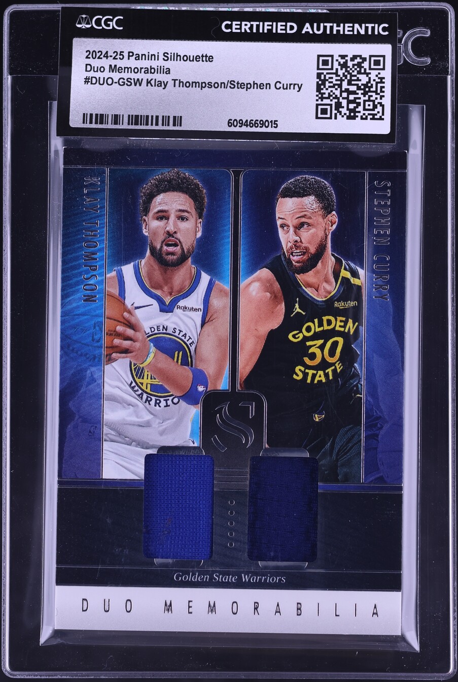 2024 Panini Silhouette Duo Klay Thompson Stephen Curry PATCH #DUO-GSW CGC AUTH on Fanatics Collect
