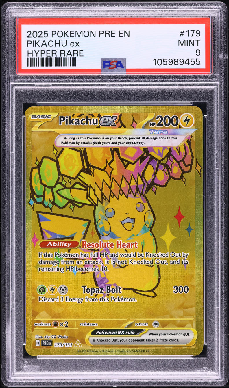 2025 Pokemon Pre En-Prismatic Evolutions Hyper Rare Pikachu Ex #179 PSA ...
