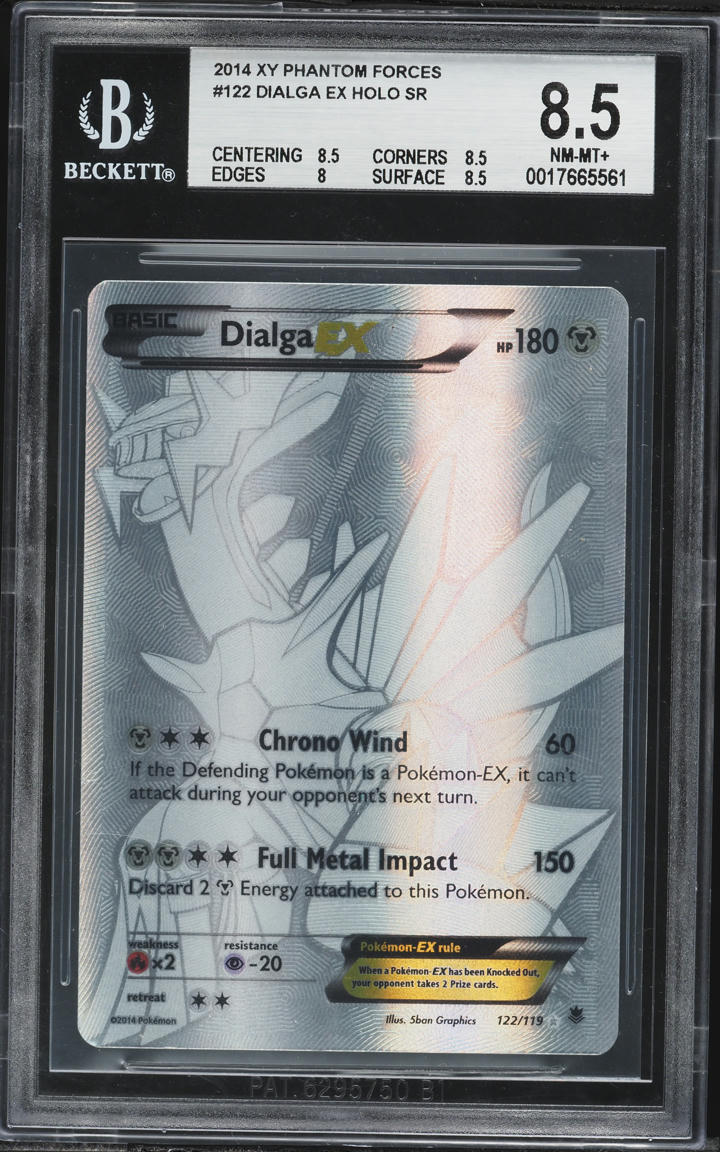 2014 Pokemon XY Phantom Forces SEC Dialga EX #122 BGS 8.5 NM-MT+ on ...
