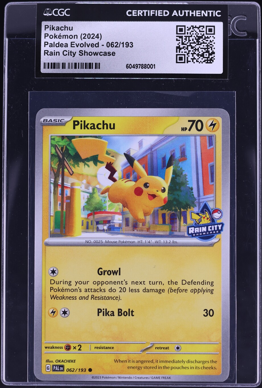 2024 Pokemon SV Paldea Evolved Rain City Showcase Pikachu #62 CGC AUTH ...