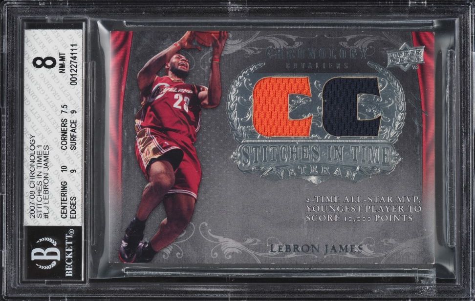 2007 UD Chronology Stitches In Time LeBron James PATCH 1/1 #SIT-LJ BGS ...