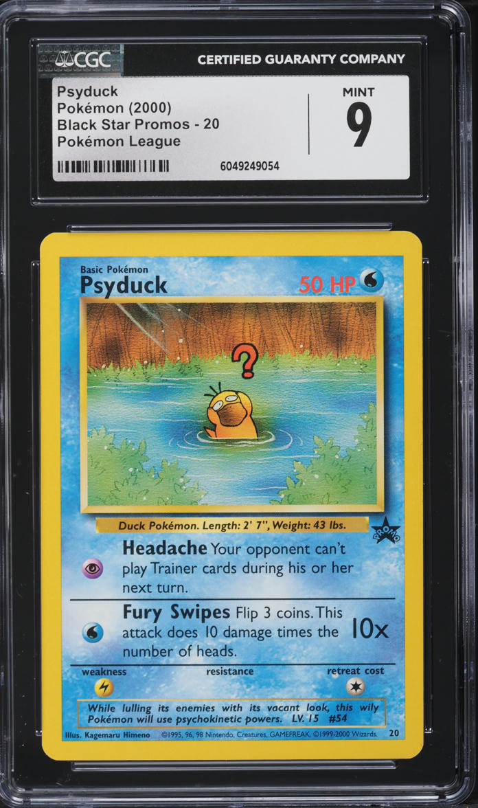 2000 Pokemon League Black Star Promo Psyduck #20 CGC 9 MINT on Fanatics ...
