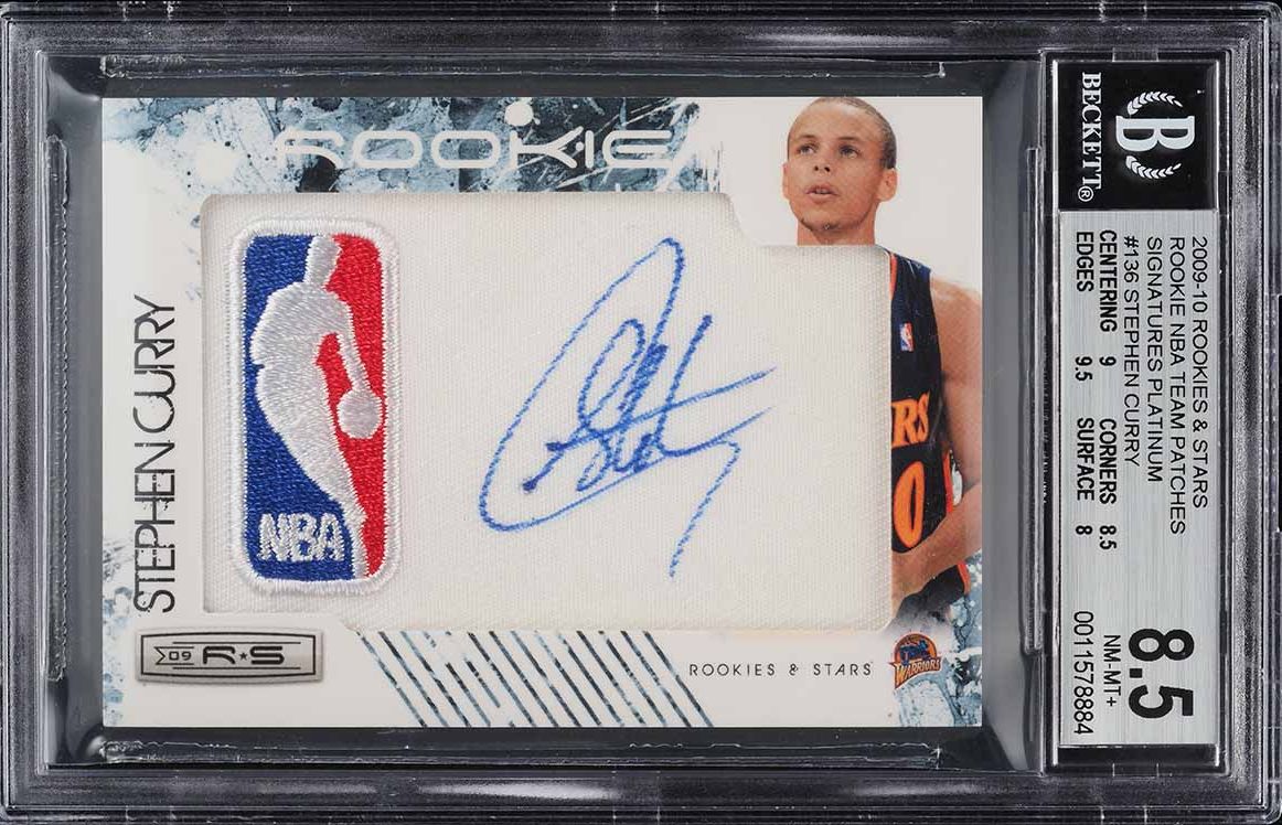 2009 R & S Team Patches Platinum Stephen Curry RC LOGOMAN PATCH AUTO 1/ ...