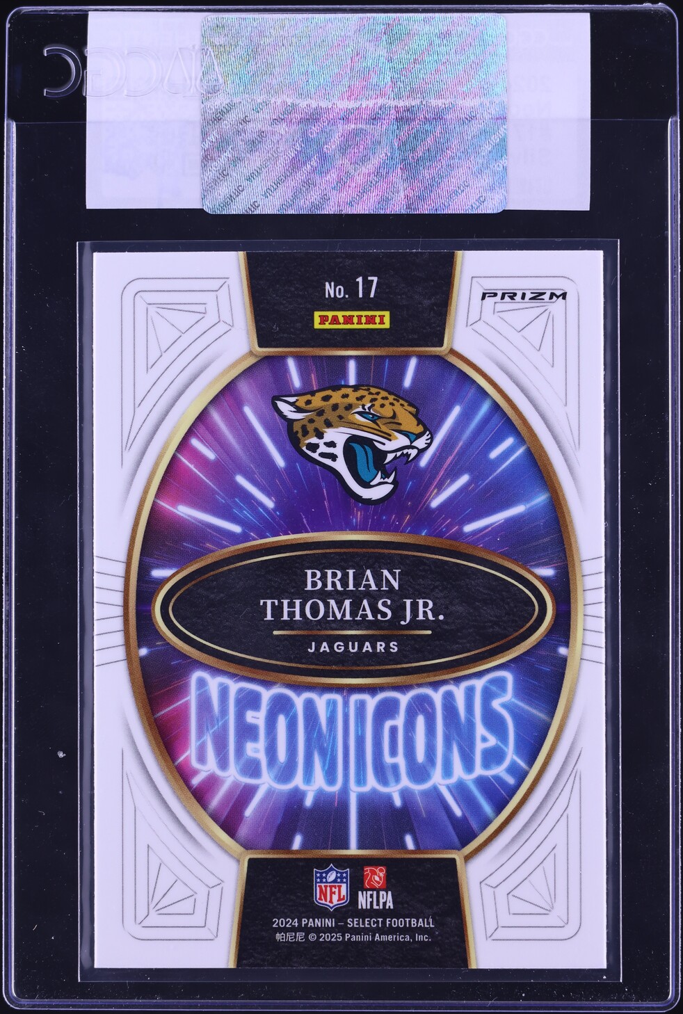 2024 Select Neon Icons Silver Prizm Brian Thomas Jr. ROOKIE #17 CGC ...
