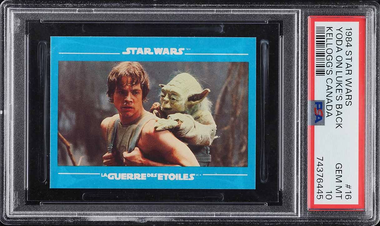 1984 Star Wars Kellogg's Canada Yoda on Luke's Back #16 PSA 10 GEM MINT ...