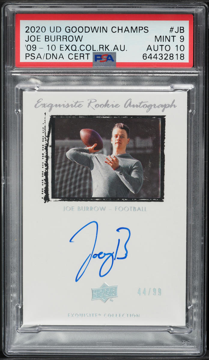 2020 UD Goodwin Champions '09 Exquisite Joe Burrow ROOKIE AUTO /99 PSA ...