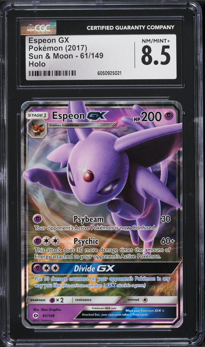 2017 Pokemon Sun & Moon Espeon GX #61 CGC 8.5 NM-MT+ on Fanatics Collect