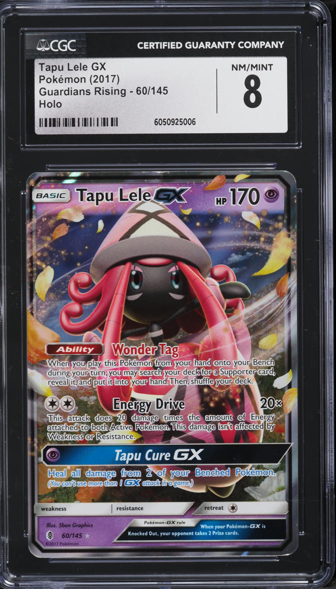 2017 Pokemon SM Guardians Rising Holo Tapu Lele GX #60 CGC 8 NM-MT on ...