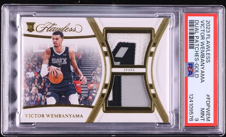 2023 Panini Flawless Dual Gold Victor Wembanyama ROOKIE PATCH /10 # ...