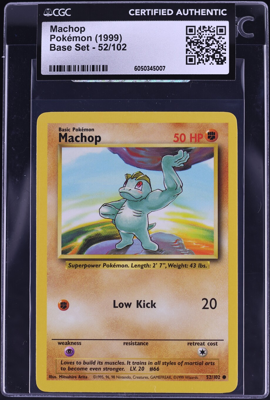 1999 Pokemon Base Set Machop #52 CGC AUTH on Fanatics Collect