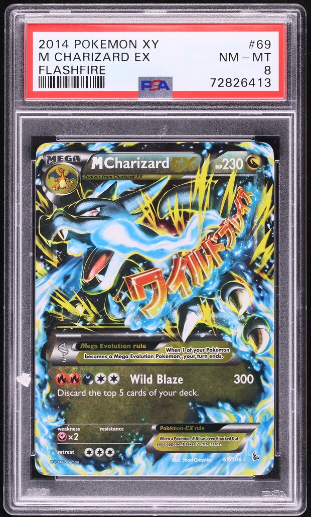 2014 Pokemon XY Flashfire Holo M Charizard EX #69 PSA 8 NM-MT on ...