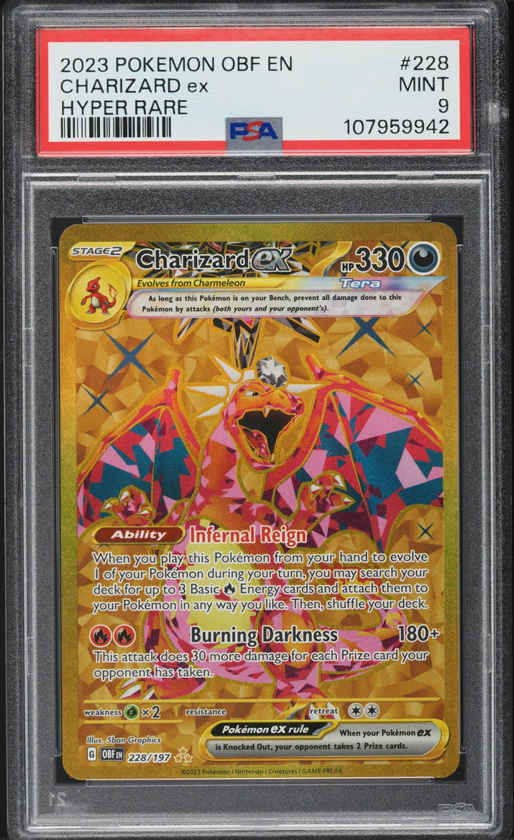 2023 Pokemon SV Obsidian Flames Hyper Rare Charizard ex #228 PSA 9 MINT ...