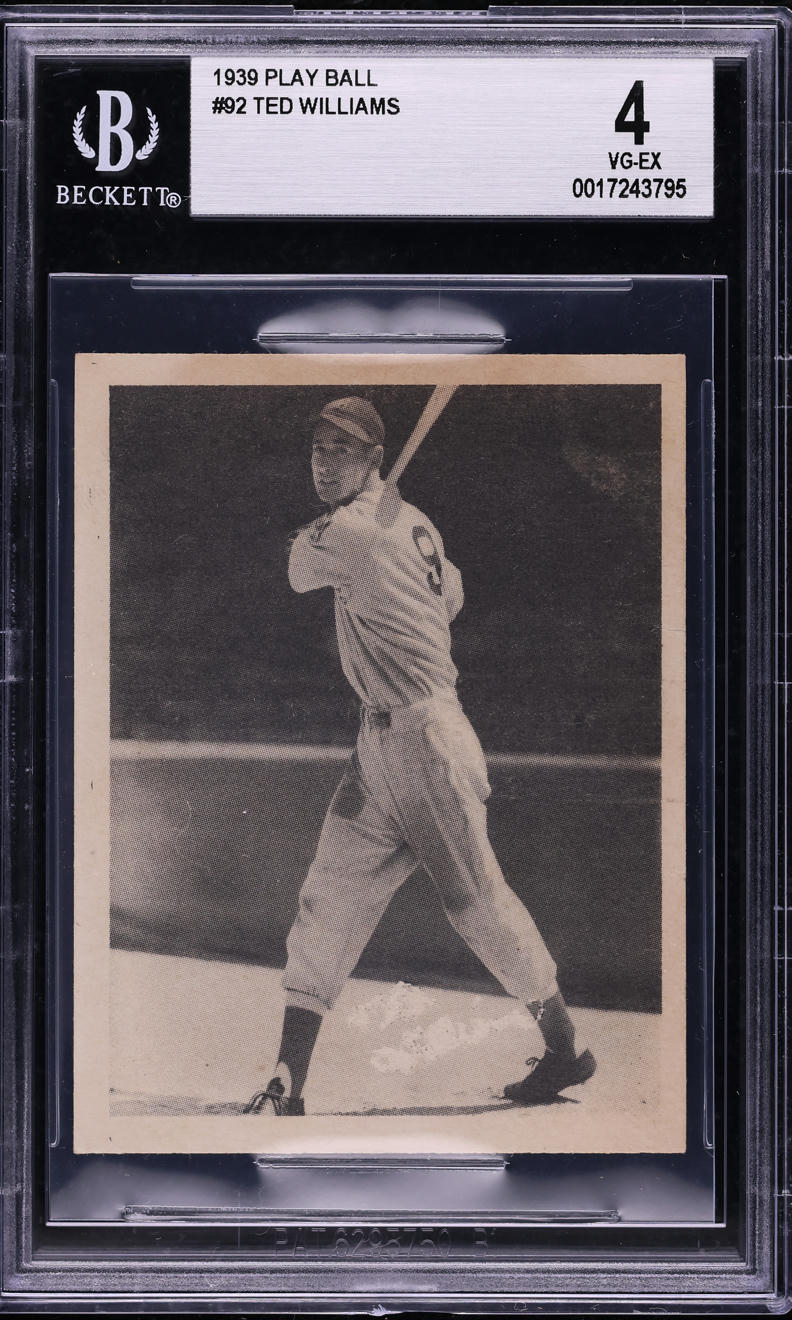 1939 Play Ball Ted Williams ROOKIE #92 BGS 4 VGEX on Fanatics Collect