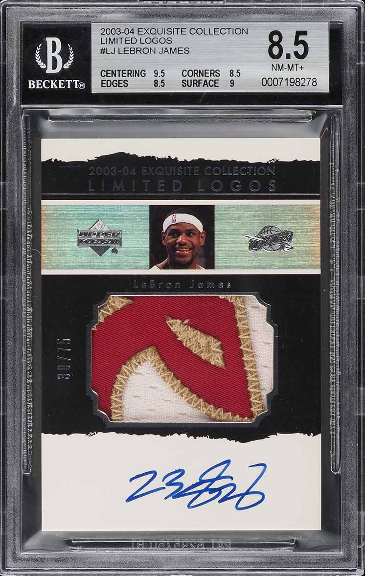 2003 Exquisite Collection Limited Logos LeBron James RC PATCH AUTO /75 ...