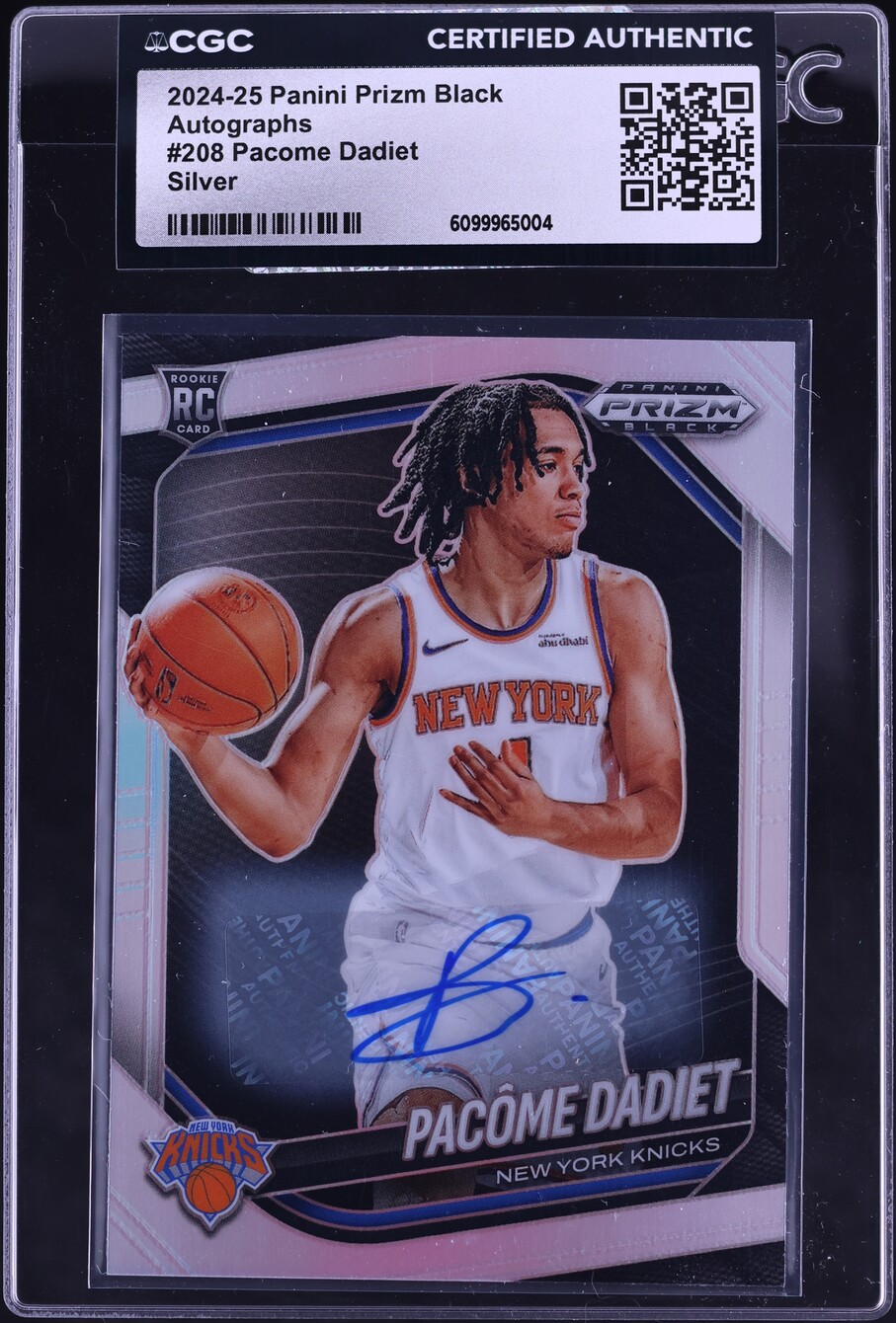 2024 Panini Prizm Black Silver Pacome Dadiet ROOKIE AUTO #208 CGC AUTH ...