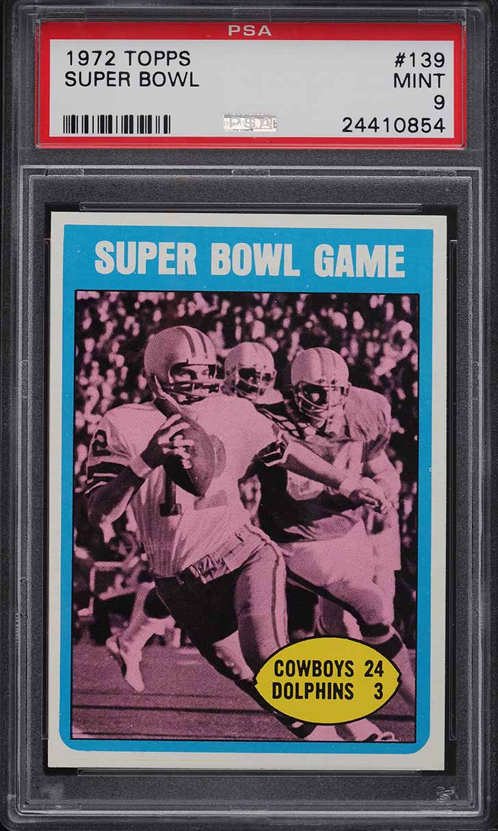 1972 Topps Football Super Bowl #139 PSA 9 MINT on Fanatics Collect