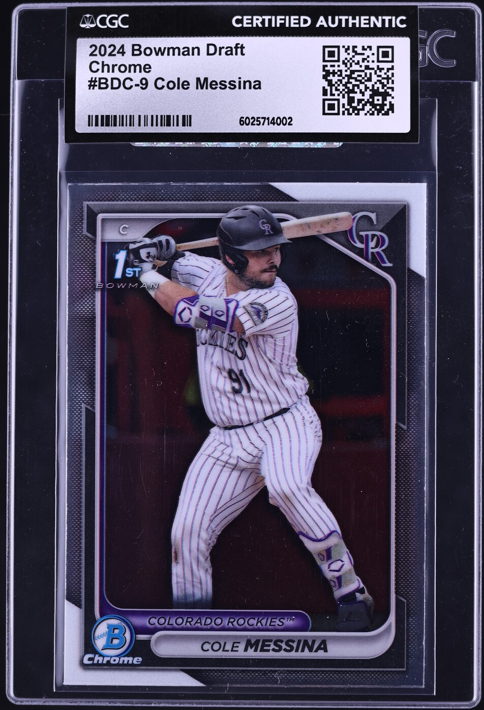 2024 Bowman Chrome Draft Cole Messina PROSPECT #BDC-9 CGC AUTH on ...