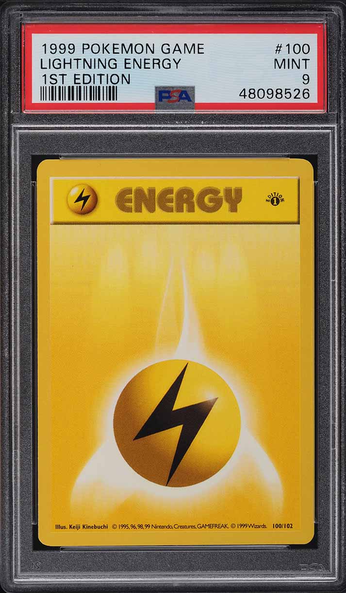 1999 Pokemon Base Set Shadowless 1st Edition Lightning Energy PSA 9 ...