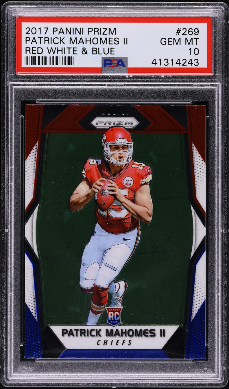 2017 Panini Prizm Red White Blue Patrick Mahomes II ROOKIE #269 PSA 10 GEM MINT on Fanatics Collect