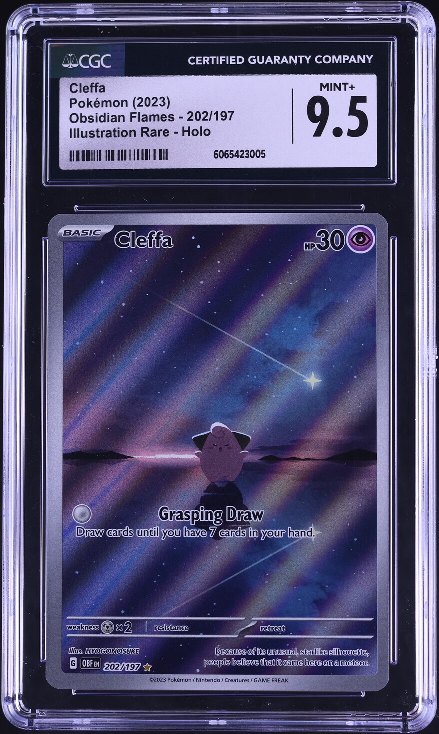 2023 Pokemon Scarlet & Violet Obsidian Flames IR Cleffa #202 CGC 9.5 ...