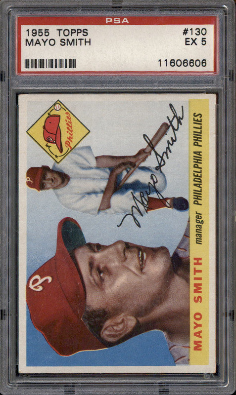 1955 Topps #130 Mayo Smith PSA 5 on Fanatics Collect