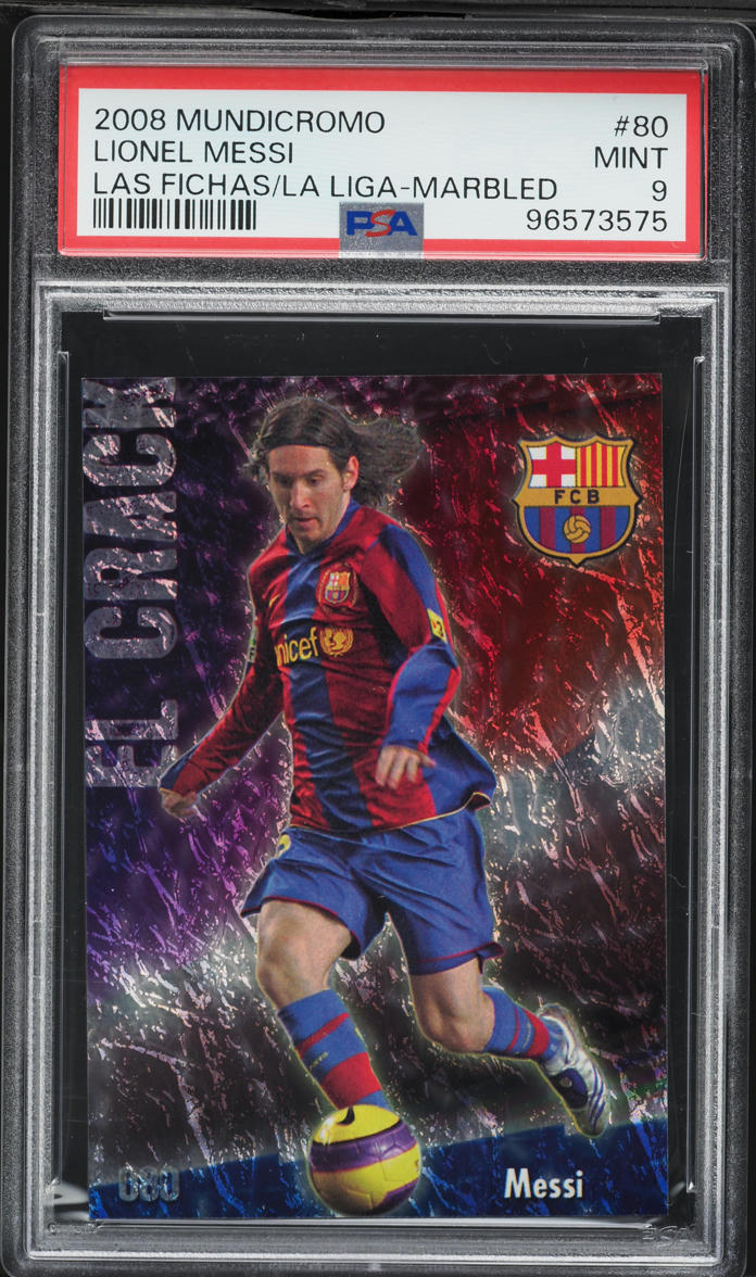 2008 Mundicromo Las Fichas La Liga Marbled Lionel Messi #80 PSA 9 MINT ...