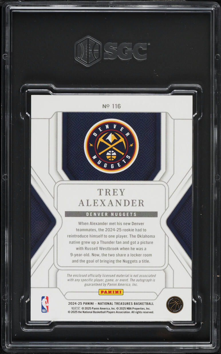 2024 National Treasures Trey Alexander ROOKIE PATCH AUTO /99 #116 SGC 9 ...