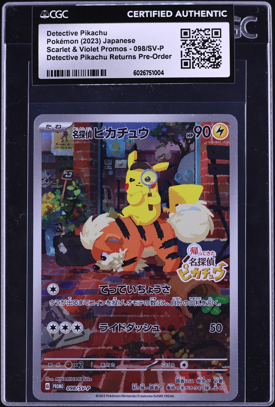 2023 Pokemon Japanese SV Promo Pre-Order Detective Pikachu #98 CGC AUTH on Fanatics Collect