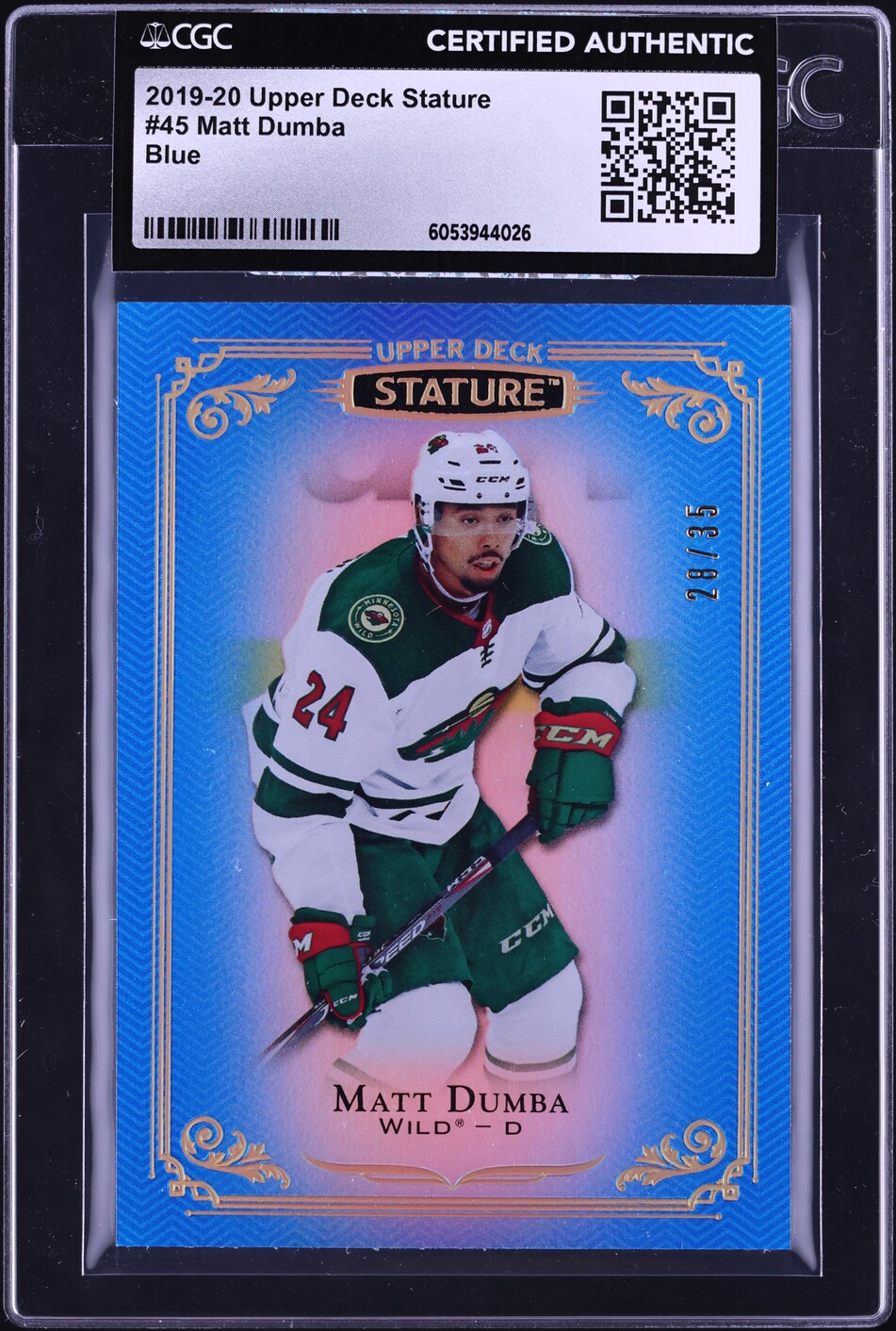 2019 Upper Deck Stature Blue Matt Dumba /35 #45 CGC AUTH on Fanatics ...