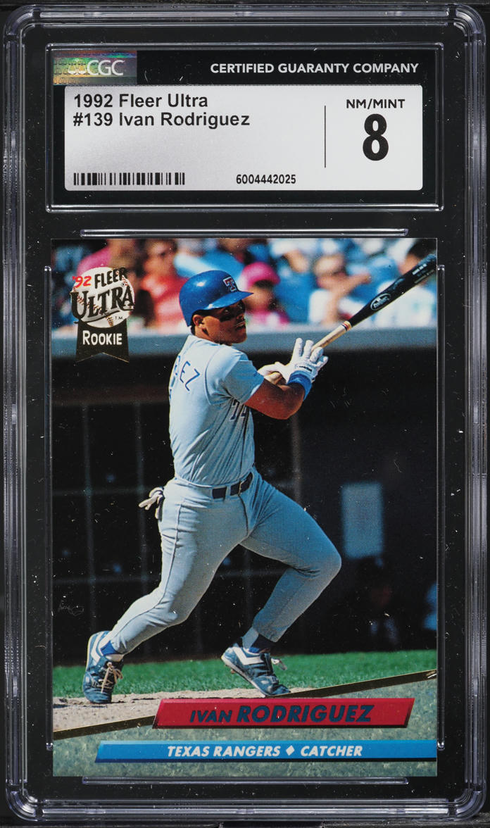 1992 Ultra Ivan Rodriguez ROOKIE #139 CGC 8 NM-MT on Fanatics Collect