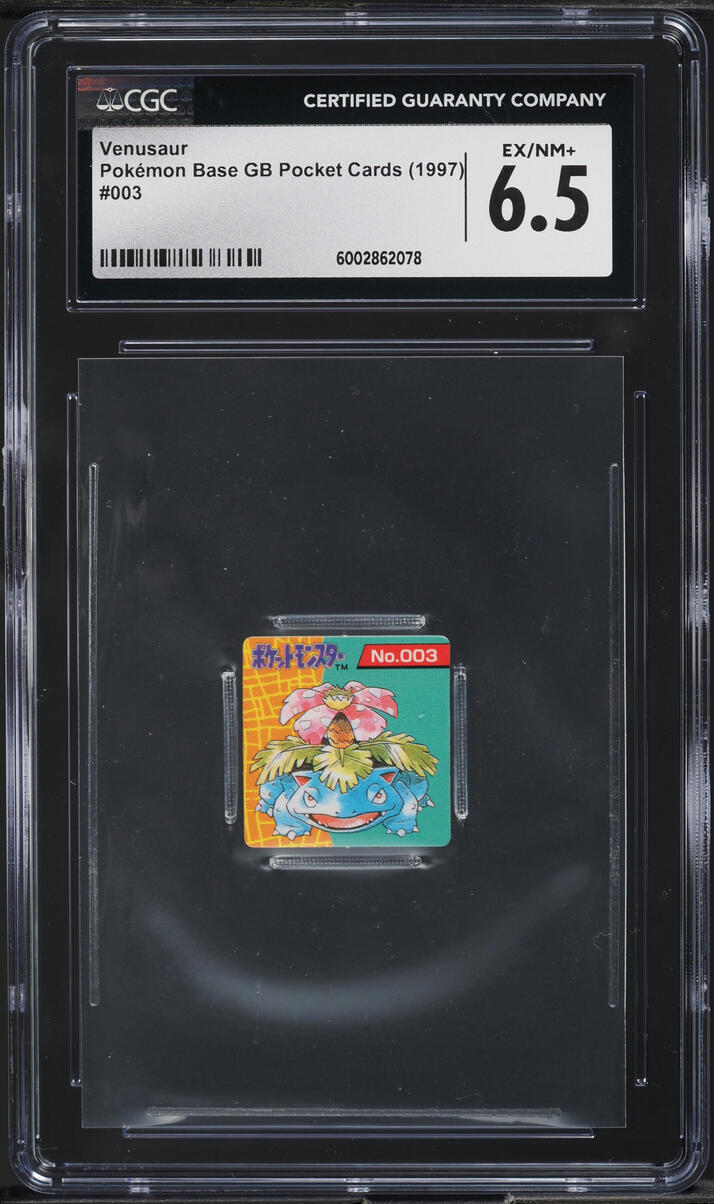 1997 Pokemon Japanese Anime GB Pocket Cards Venusaur #3 CGC 6.5 EXMT+ ...